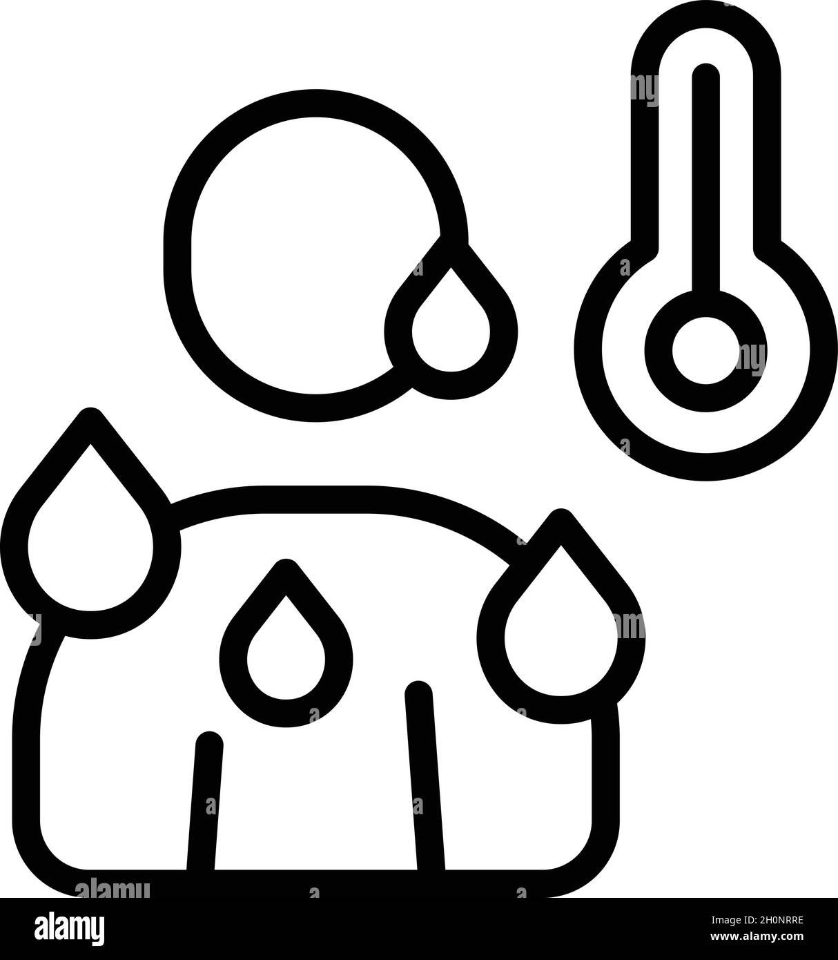 Body temperature icon outline vector. Check coronavirus. Thermometer ...