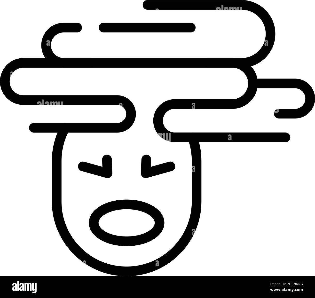 Depressed fear icon outline vector. Panic attack. Mental stress Stock ...