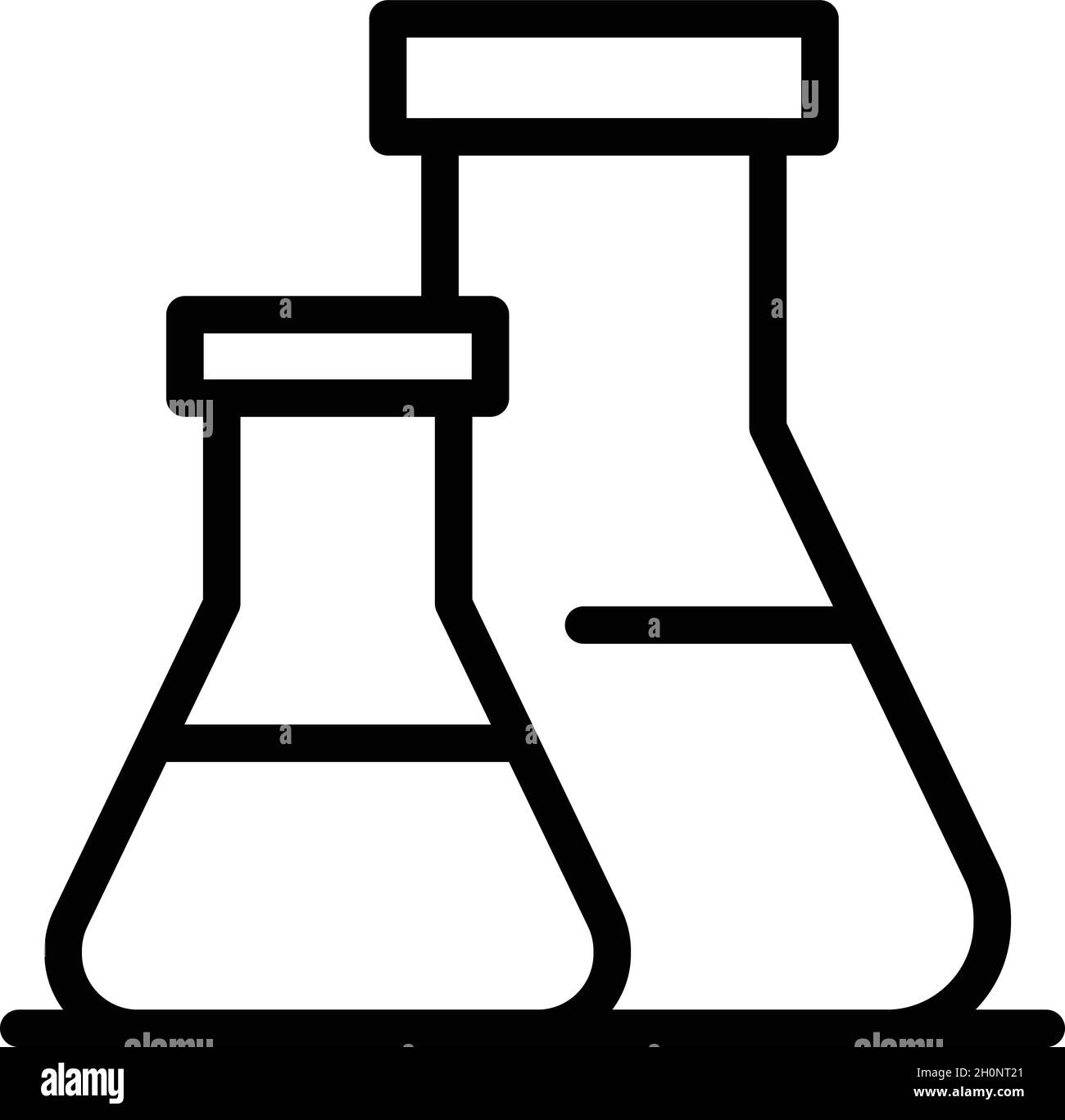 Lab flask icon outline vector. Medical research. Scientist test Stock ...