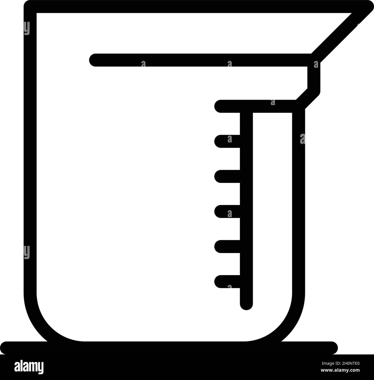 Lab beaker icon outline vector. Laboratory test. Science research Stock ...