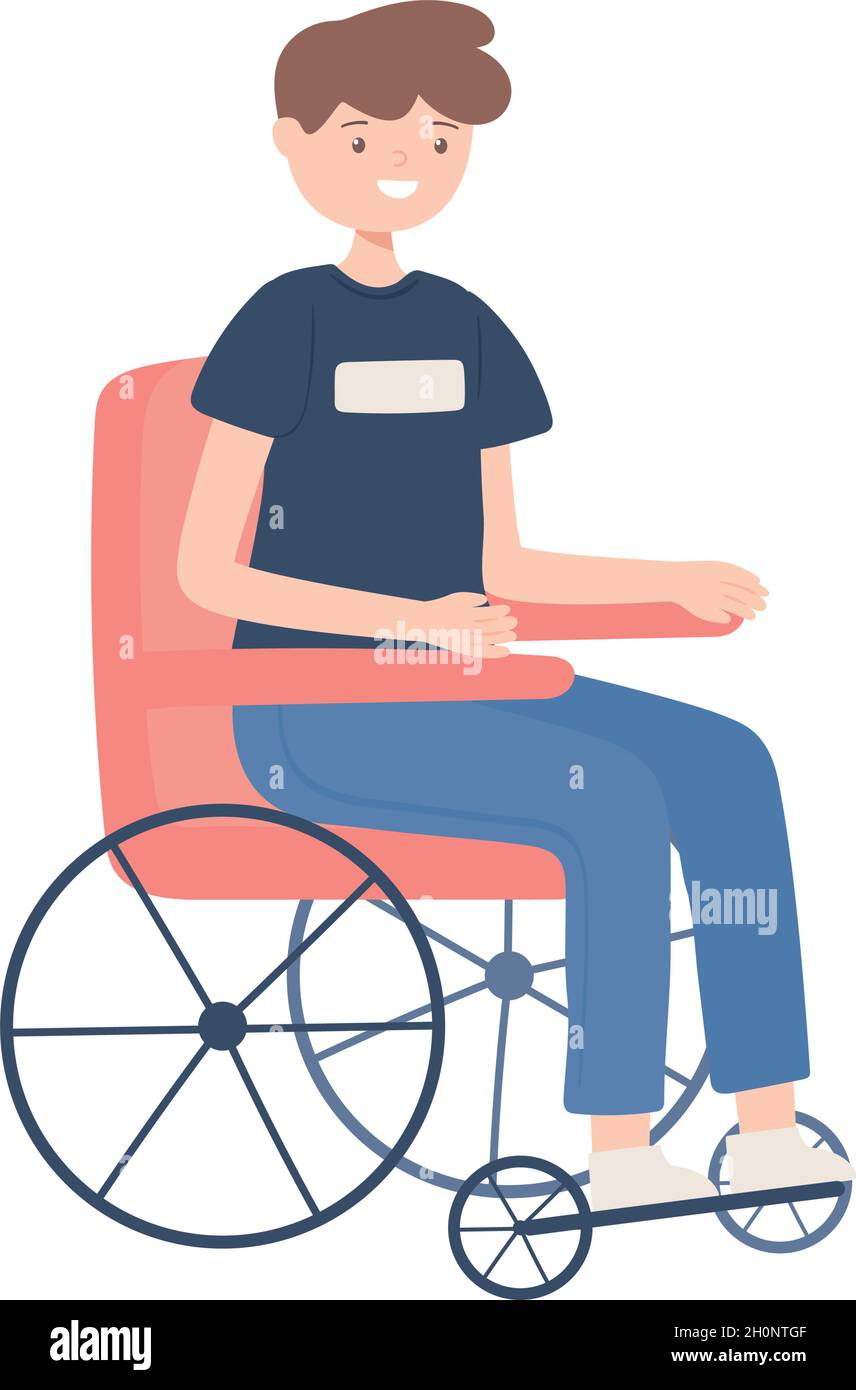 Happy young disabled man Stock Vector Images - Alamy