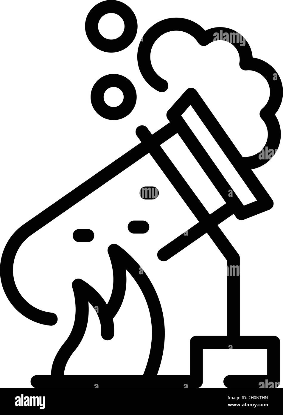 Fire on test tube icon outline vector. Science lab. Medical equipment ...