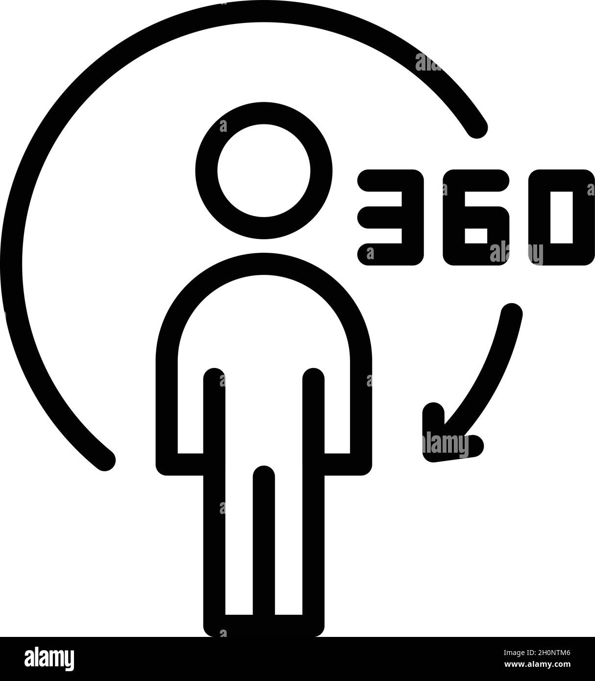 360 virtual tour icon outline vector. vr camera. view degree Stock ...