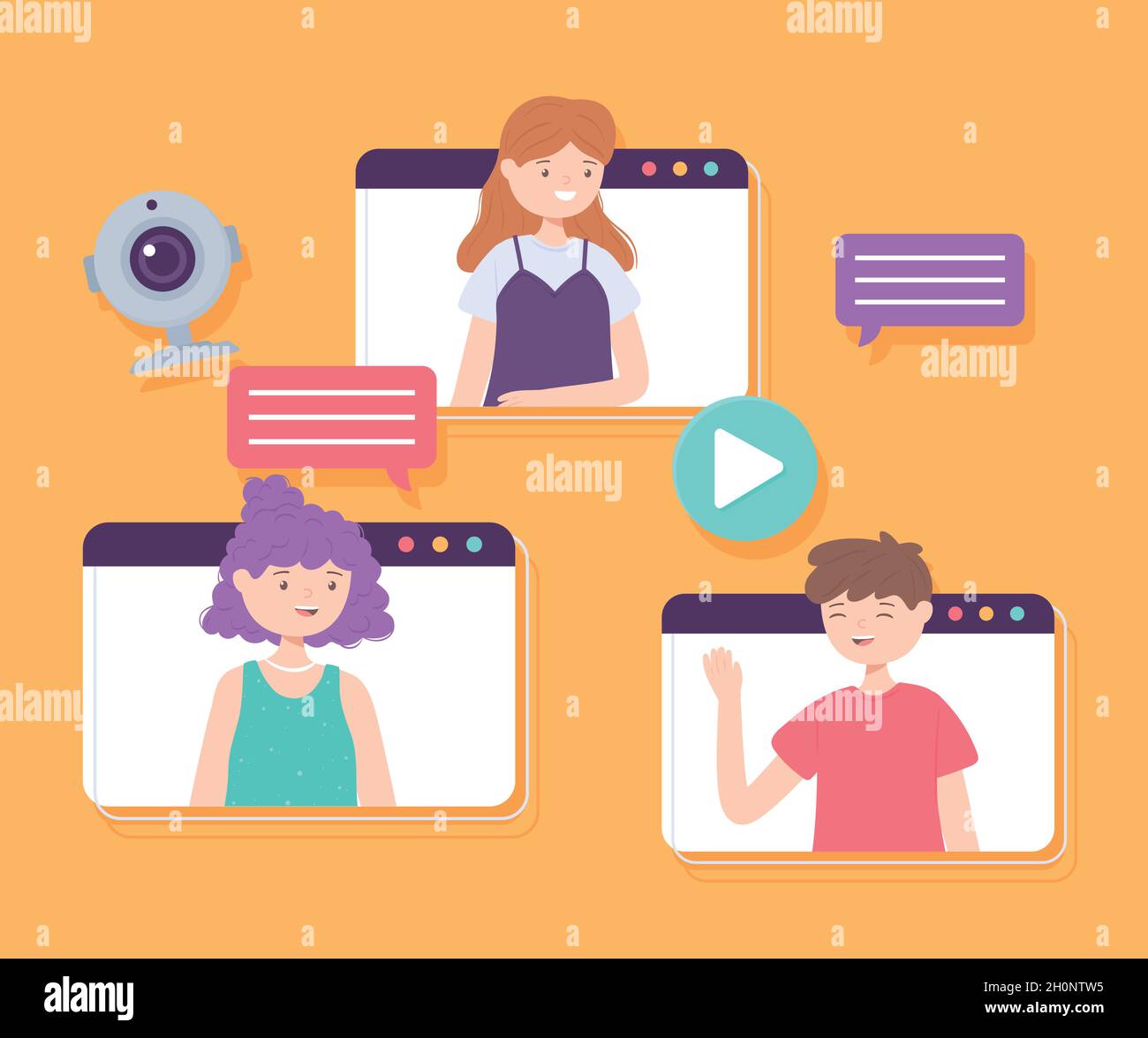 people video conference Stock Vector Image & Art - Alamy