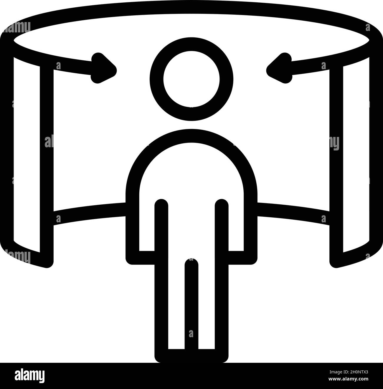 Game vr tour icon outline vector. Virtual angle. Video degree Stock ...