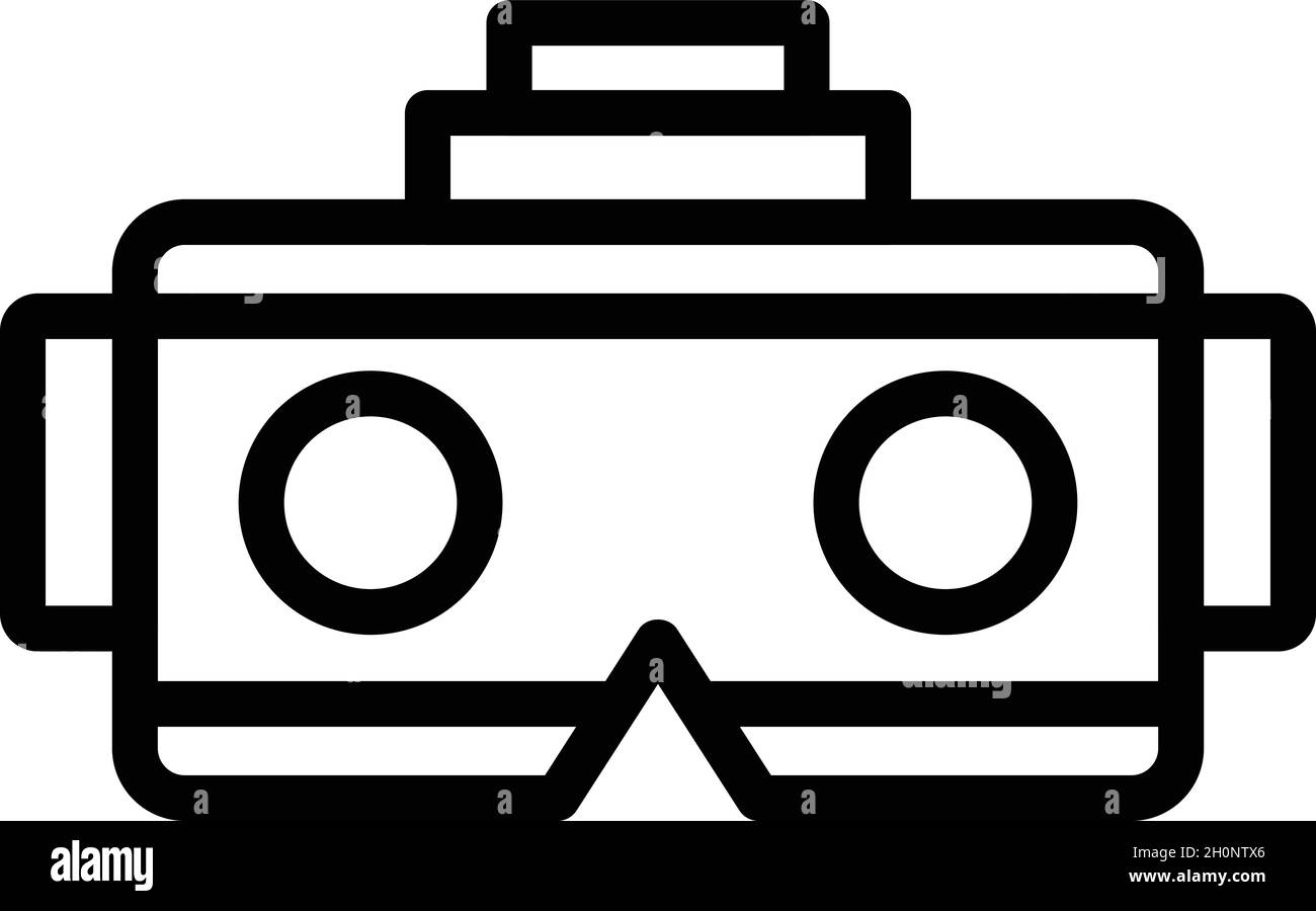 Carton vr glasses icon outline vector. Virtual tour. Camera angle Stock ...