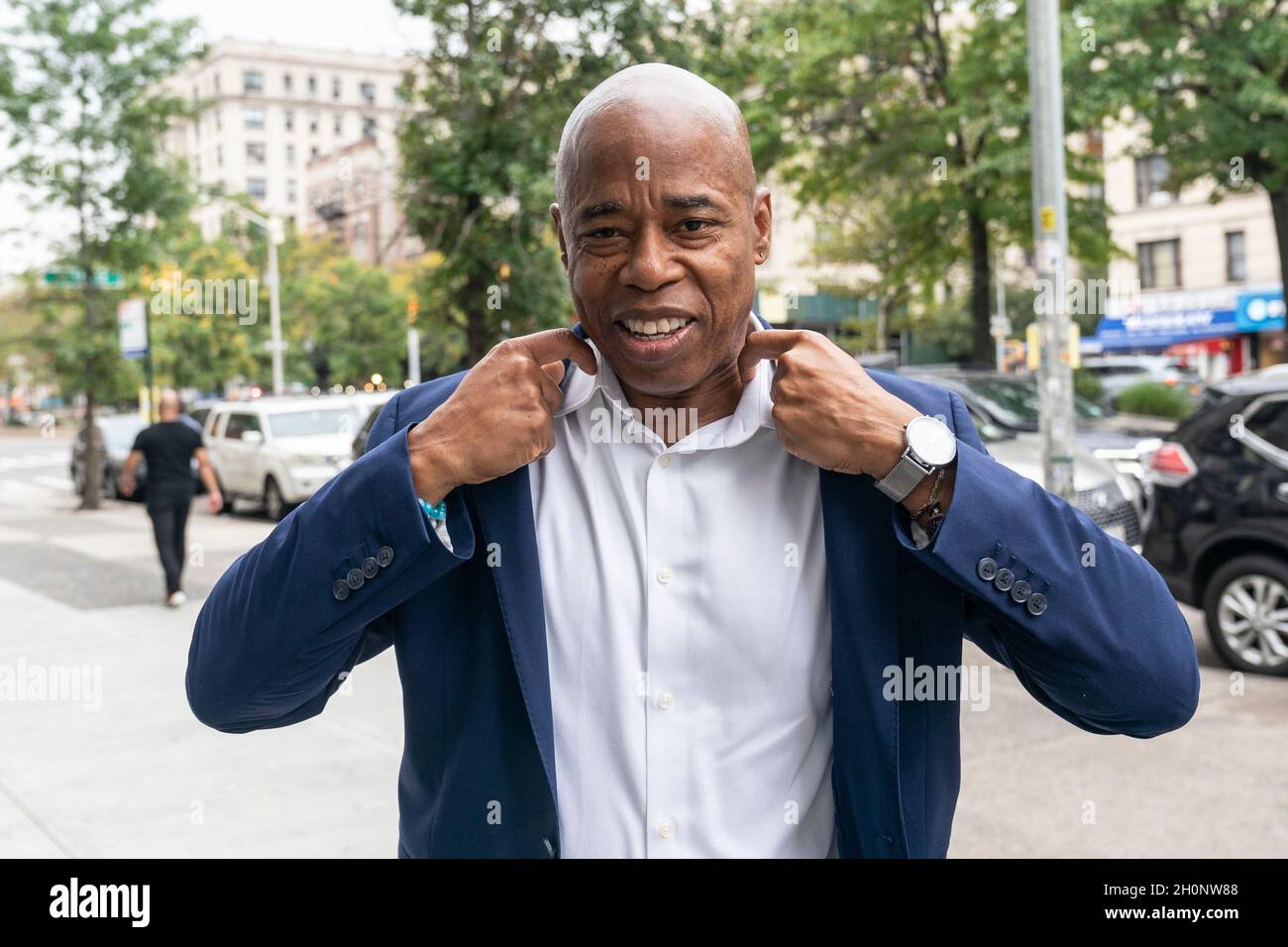 New York, NY - October 13, 2021: Mayoral candidate Eric Adams arrives ...