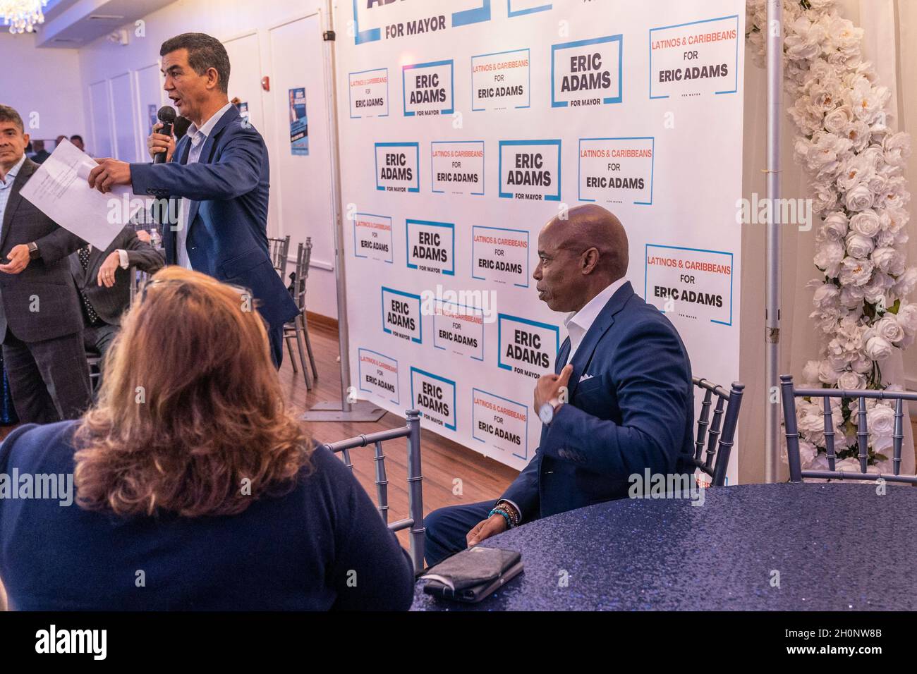 New York, NY - October 13, 2021: Mayoral candidate Eric Adams at rally ...