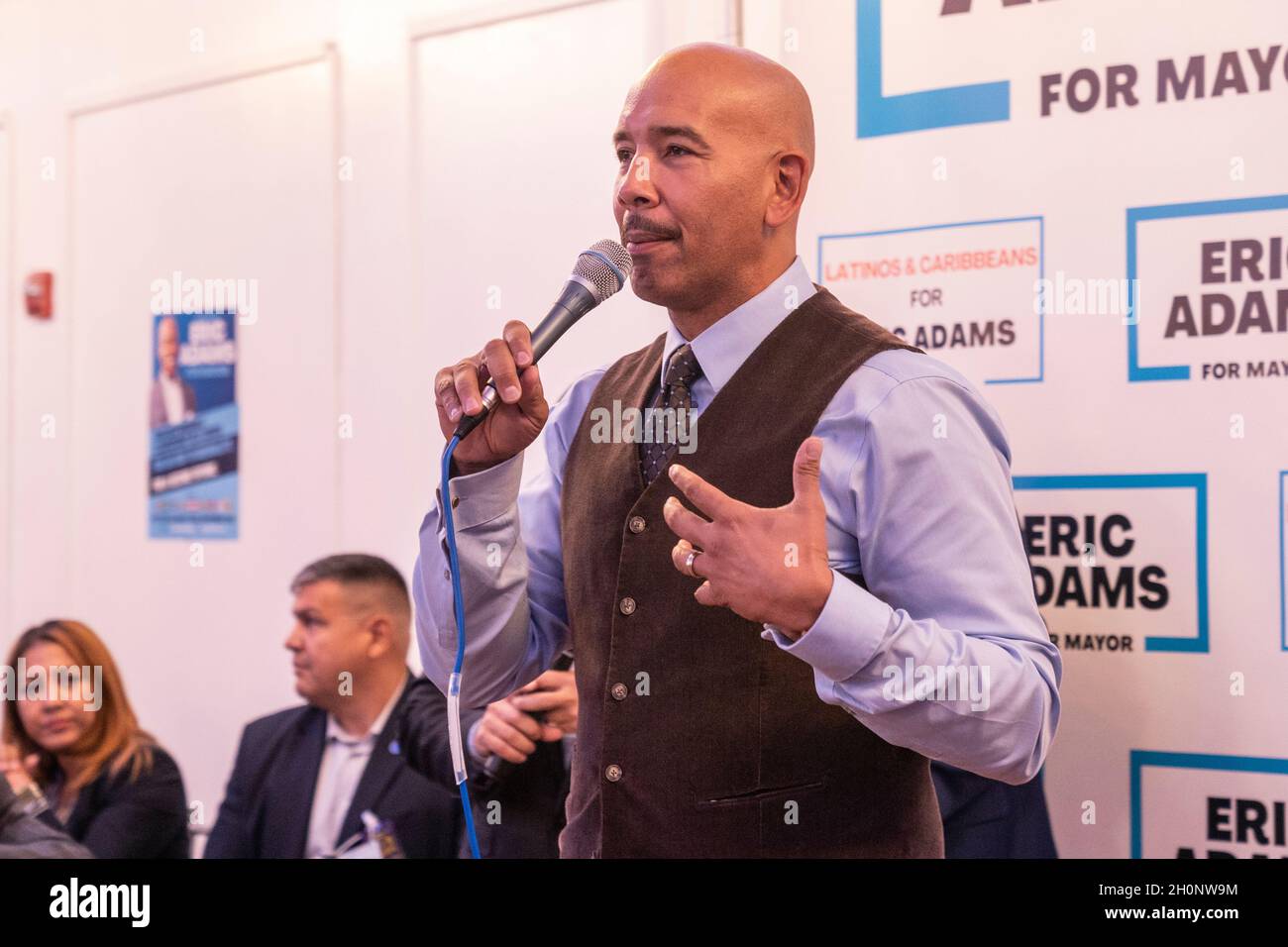 New York, NY - October 13, 2021: Bronx Borough President Ruben Diaz Jr ...