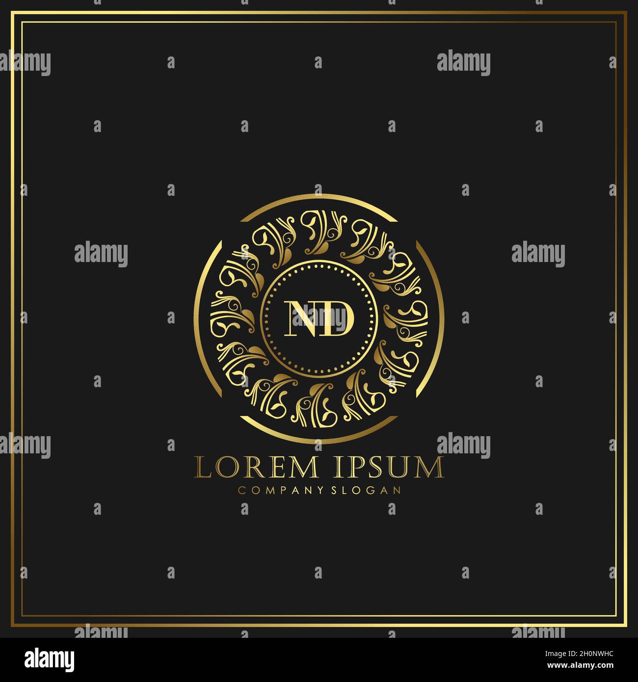 Gold nd letter logo Stock Vector Images - Alamy