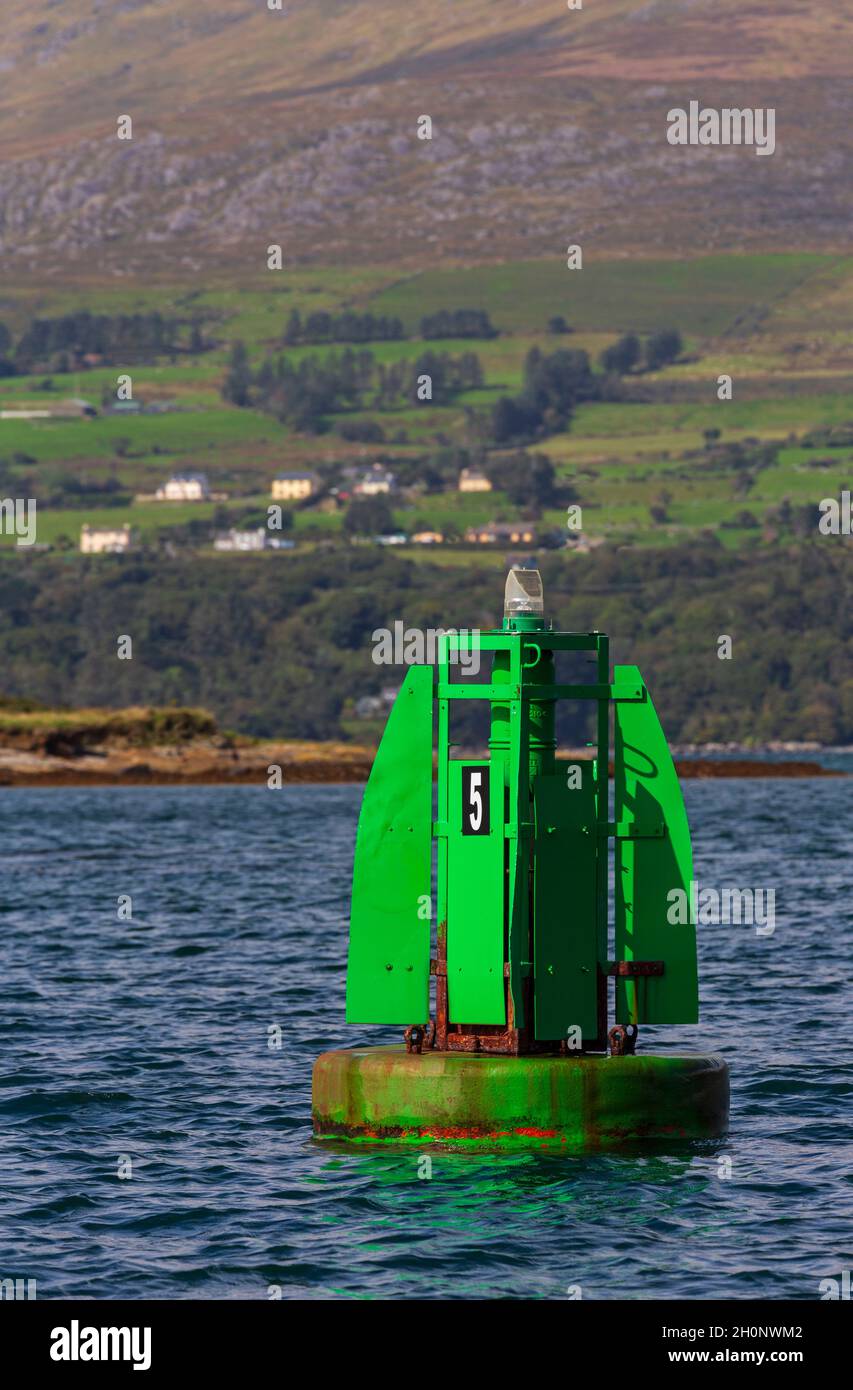 Green channel marker, Bere Island, County Cork, Ireland Stock Photo - Alamy