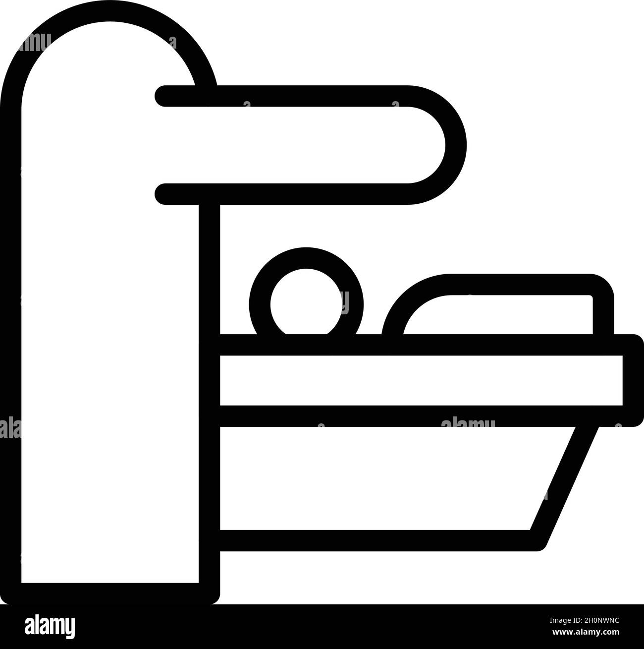 Mri machine icon outline vector. Medical radiology. Chest bone Stock ...