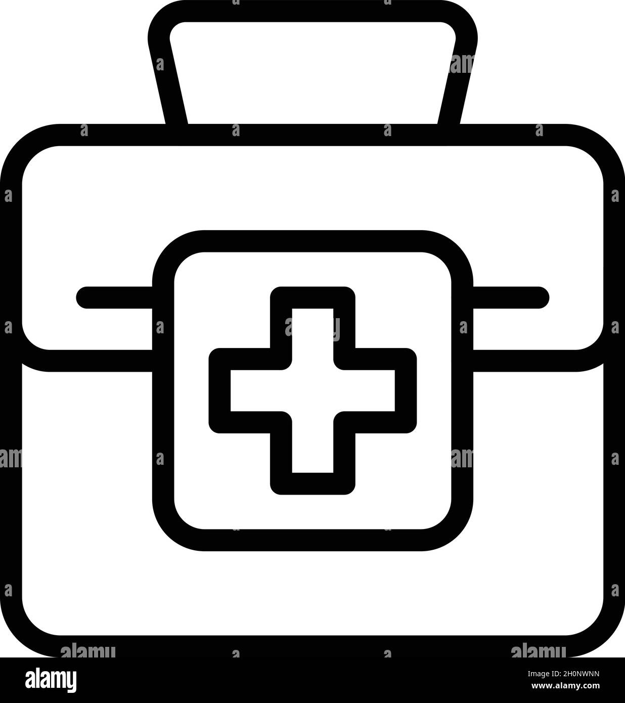 First aid kit icon outline vector. Emergency box. Case bag Stock Vector ...