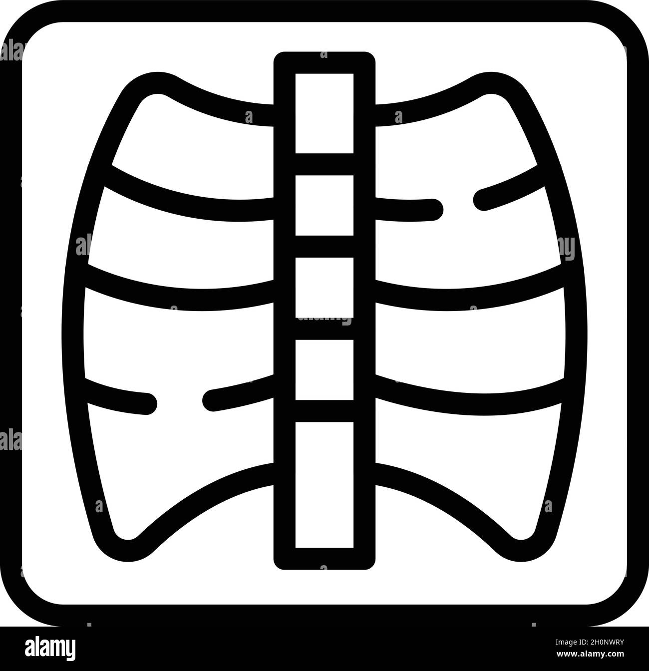 Chest xray image icon outline vector. Bone equipment. Machine medical ...