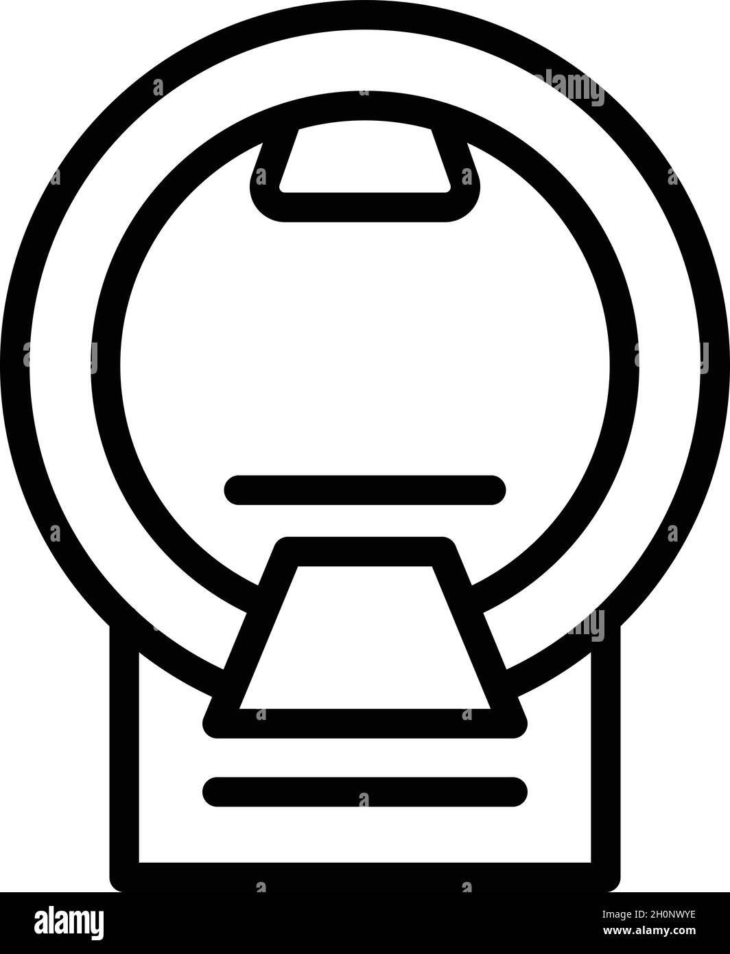 Round mri icon outline vector. Medical machine. Chest bone Stock Vector ...