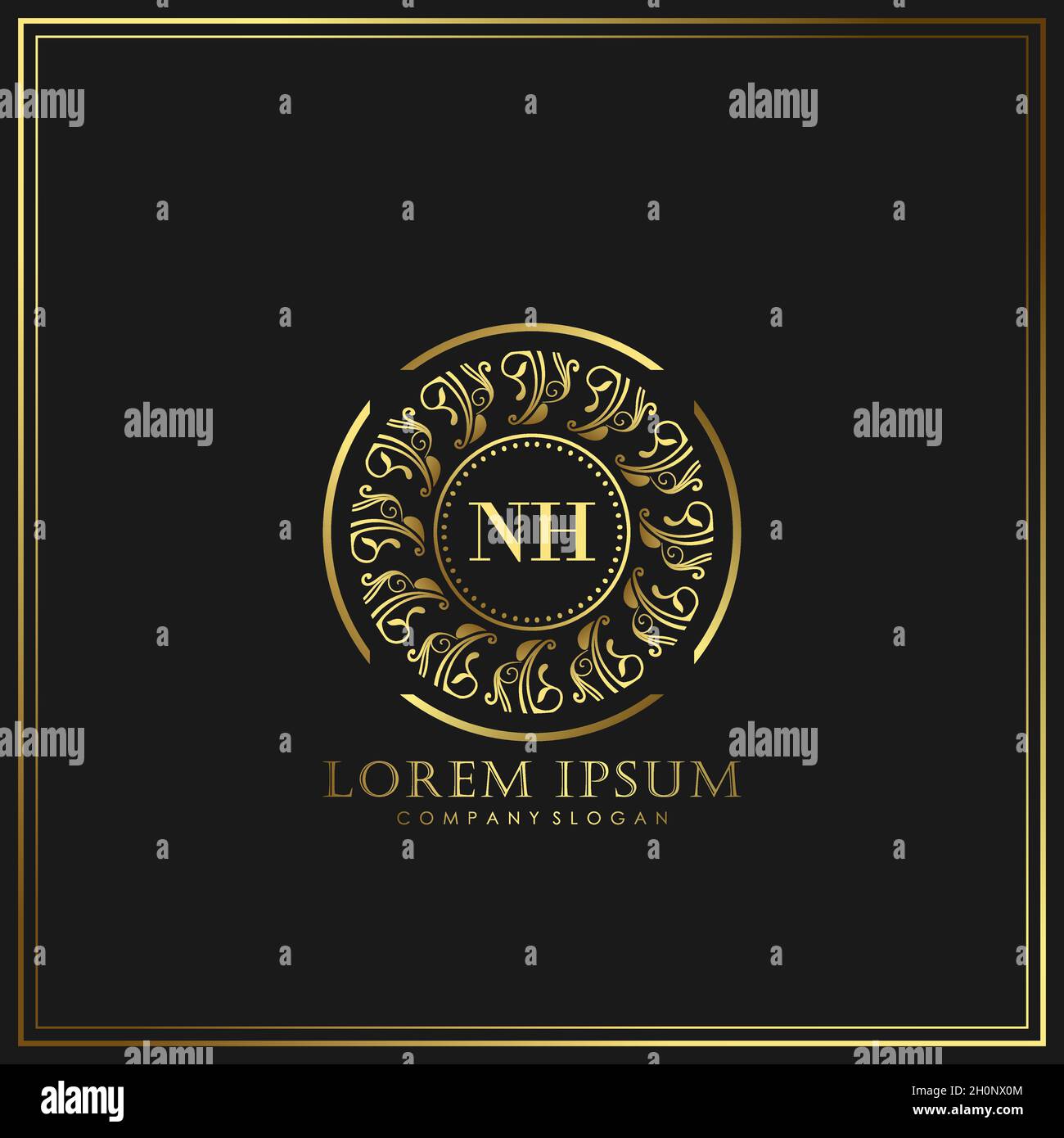 Letter nh logo vector vectors hi-res stock photography and images - Alamy