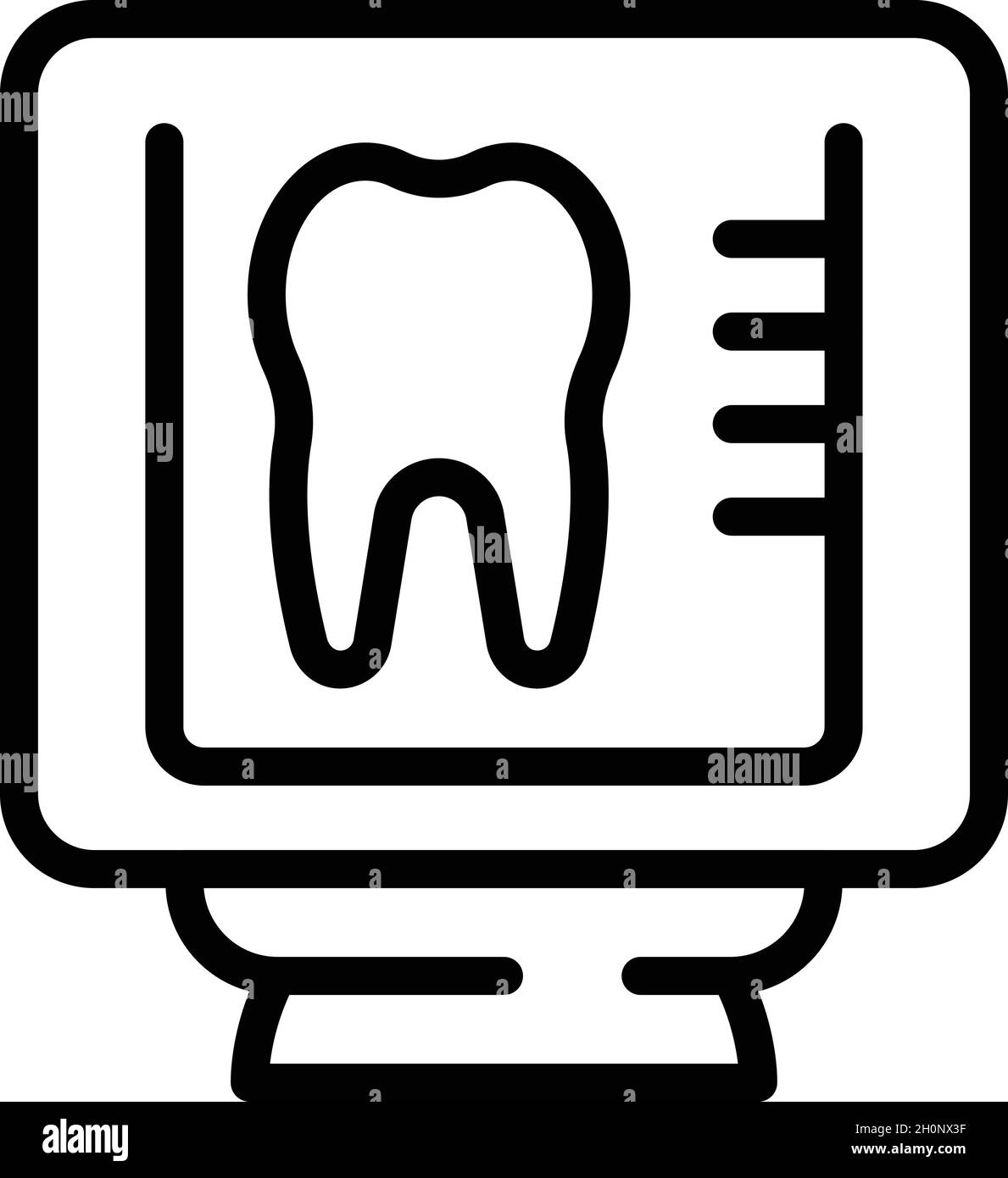 Tooth xray image icon outline vector. Mri bone. Health machine Stock ...
