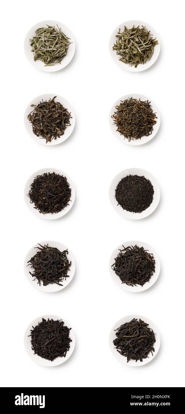 10 kinds of tea samples Stock Photo - Alamy