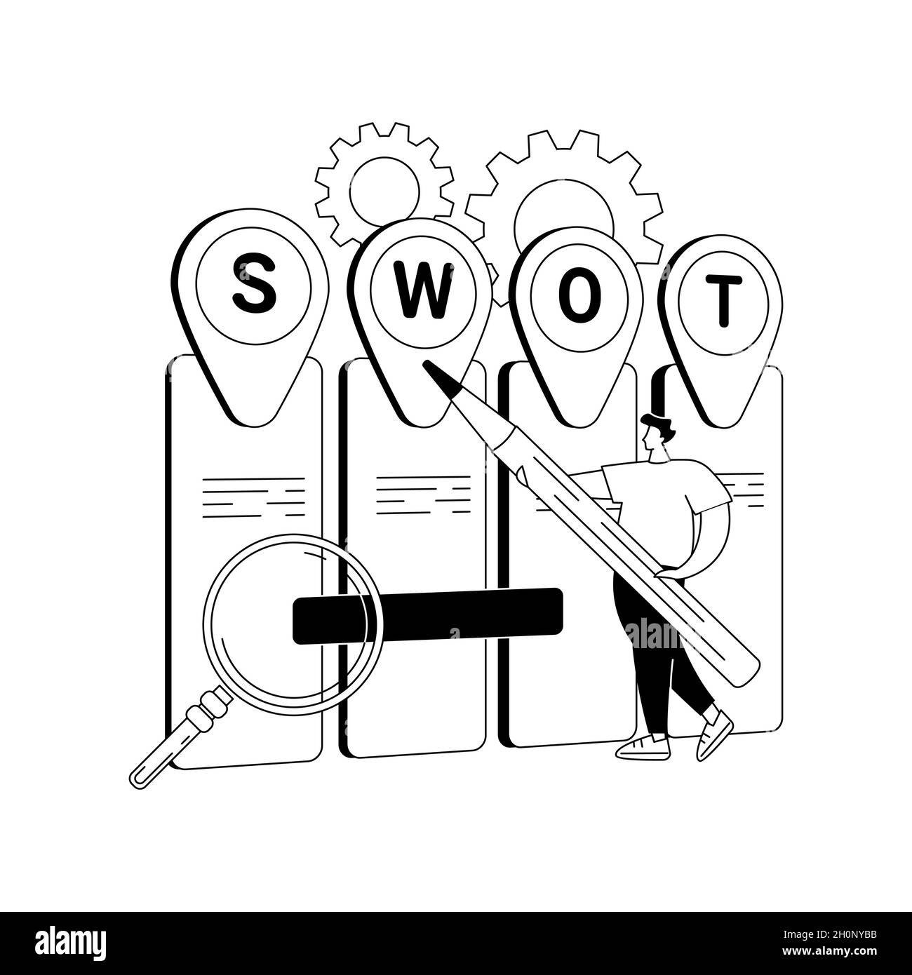 SWOT analysis abstract concept vector illustration Stock Vector Image ...