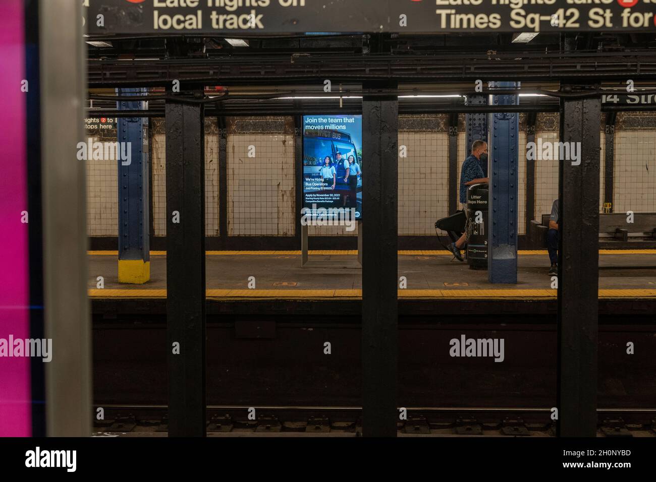 New York, NY - October 13, 2021: Businesses across the city and state ...