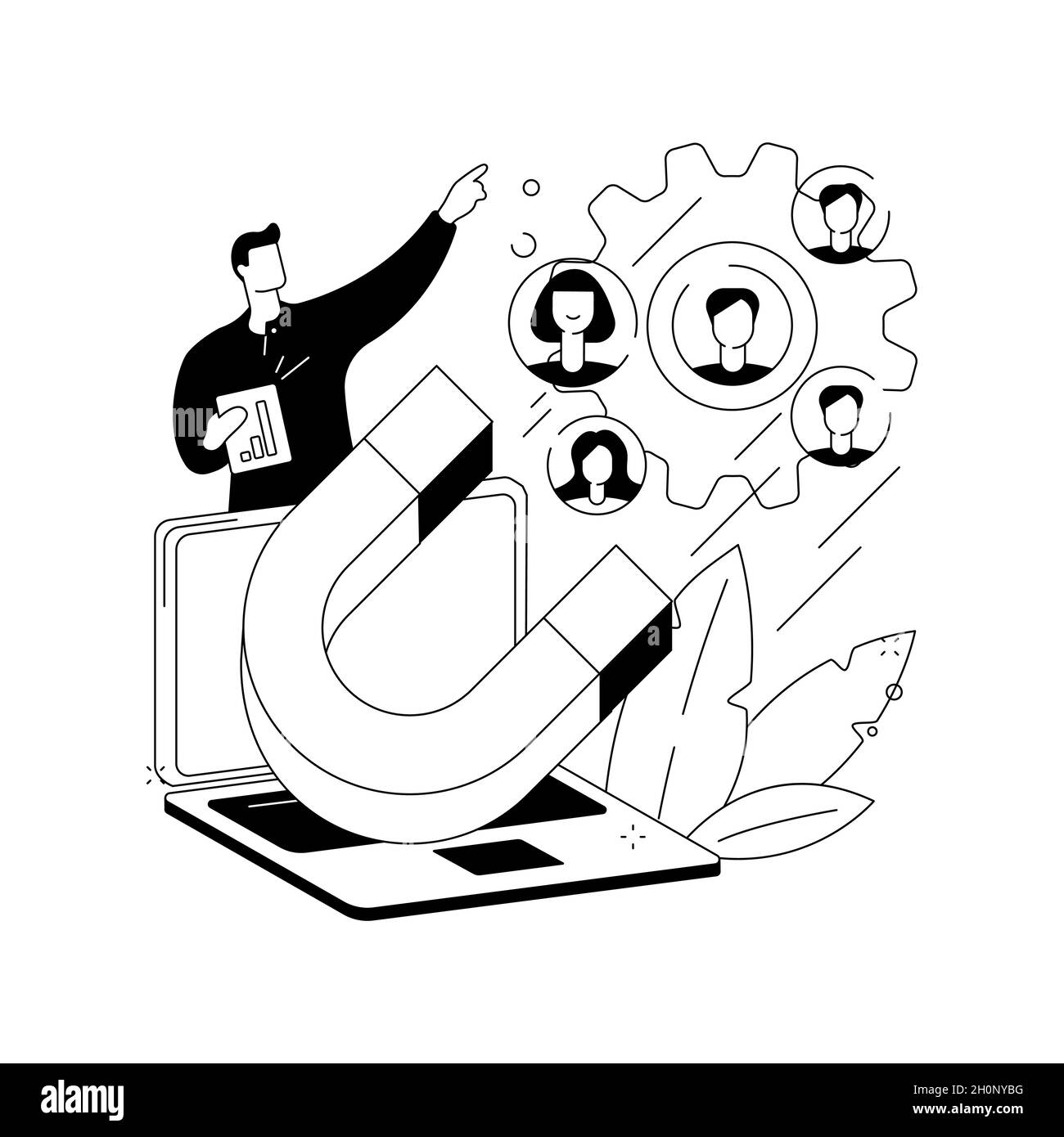 Generating new leads abstract concept vector illustration Stock Vector ...