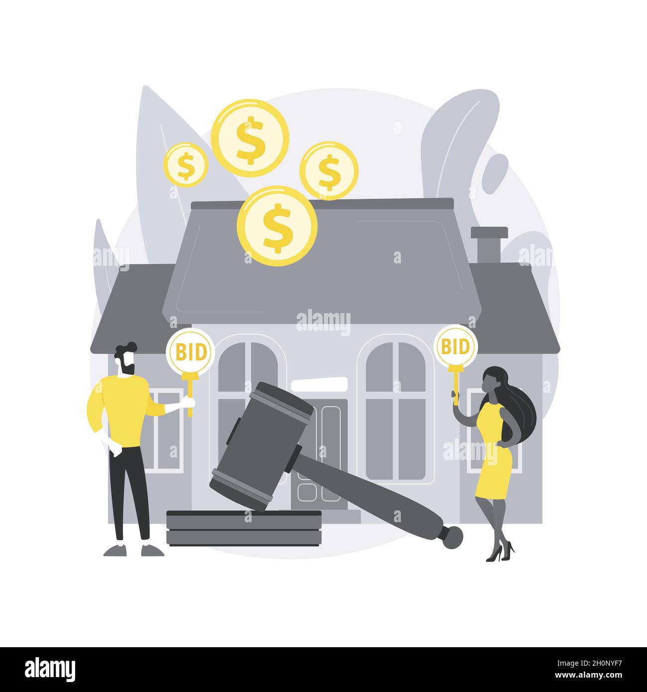 Auction house abstract concept vector illustration Stock Vector Image ...