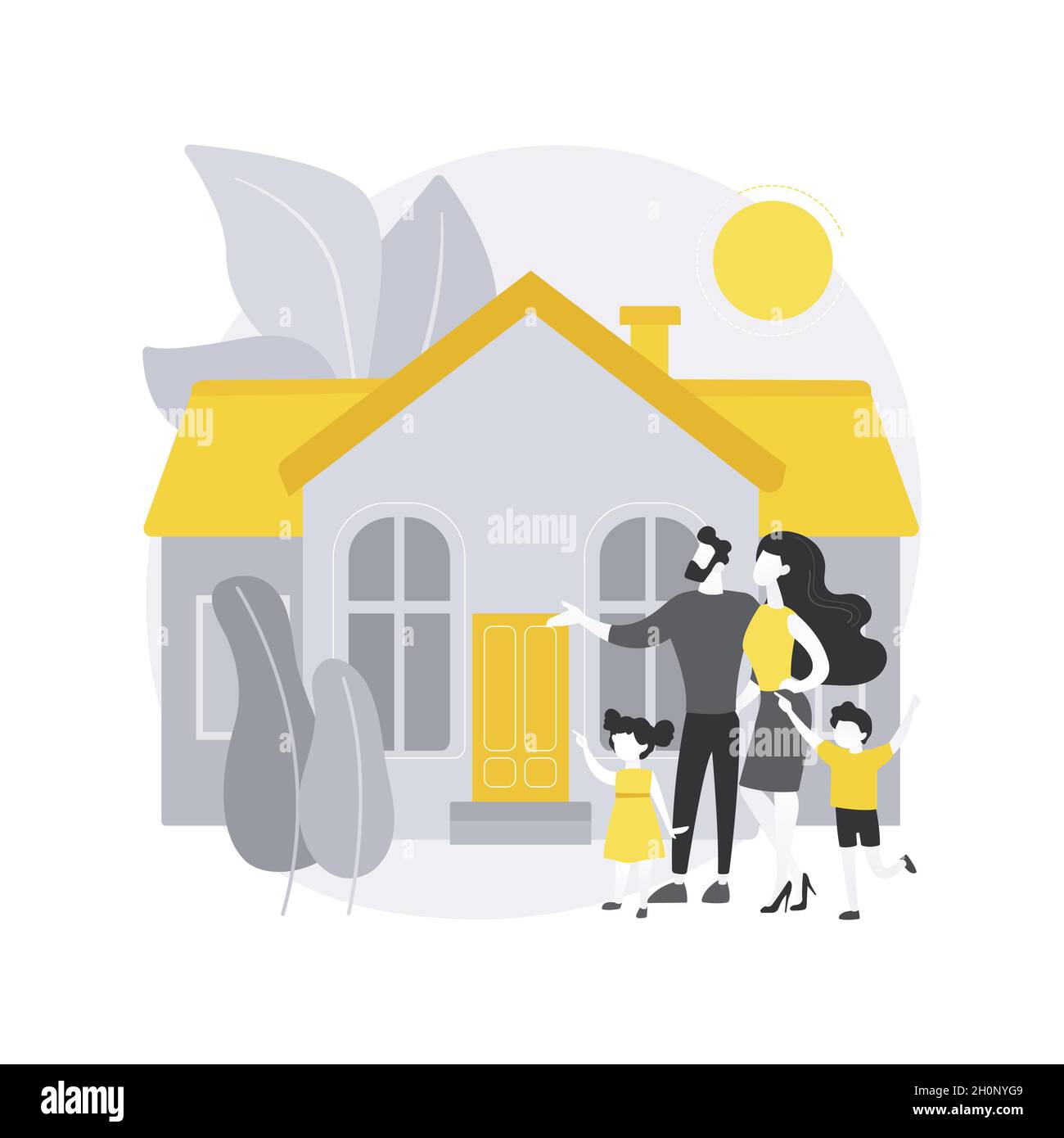 Family house abstract concept vector illustration Stock Vector Image ...