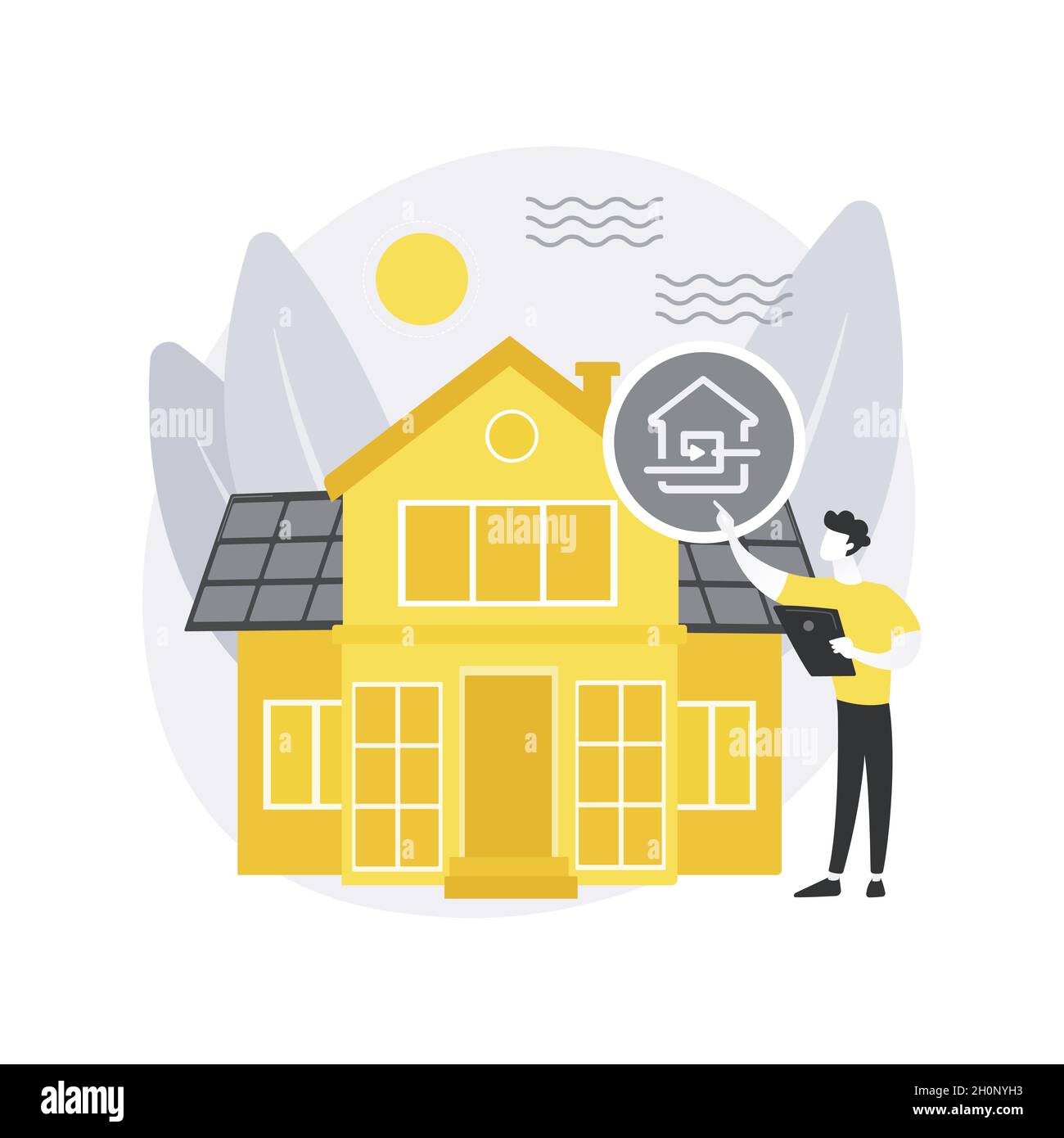 Passive house abstract concept vector illustration Stock Vector Image ...