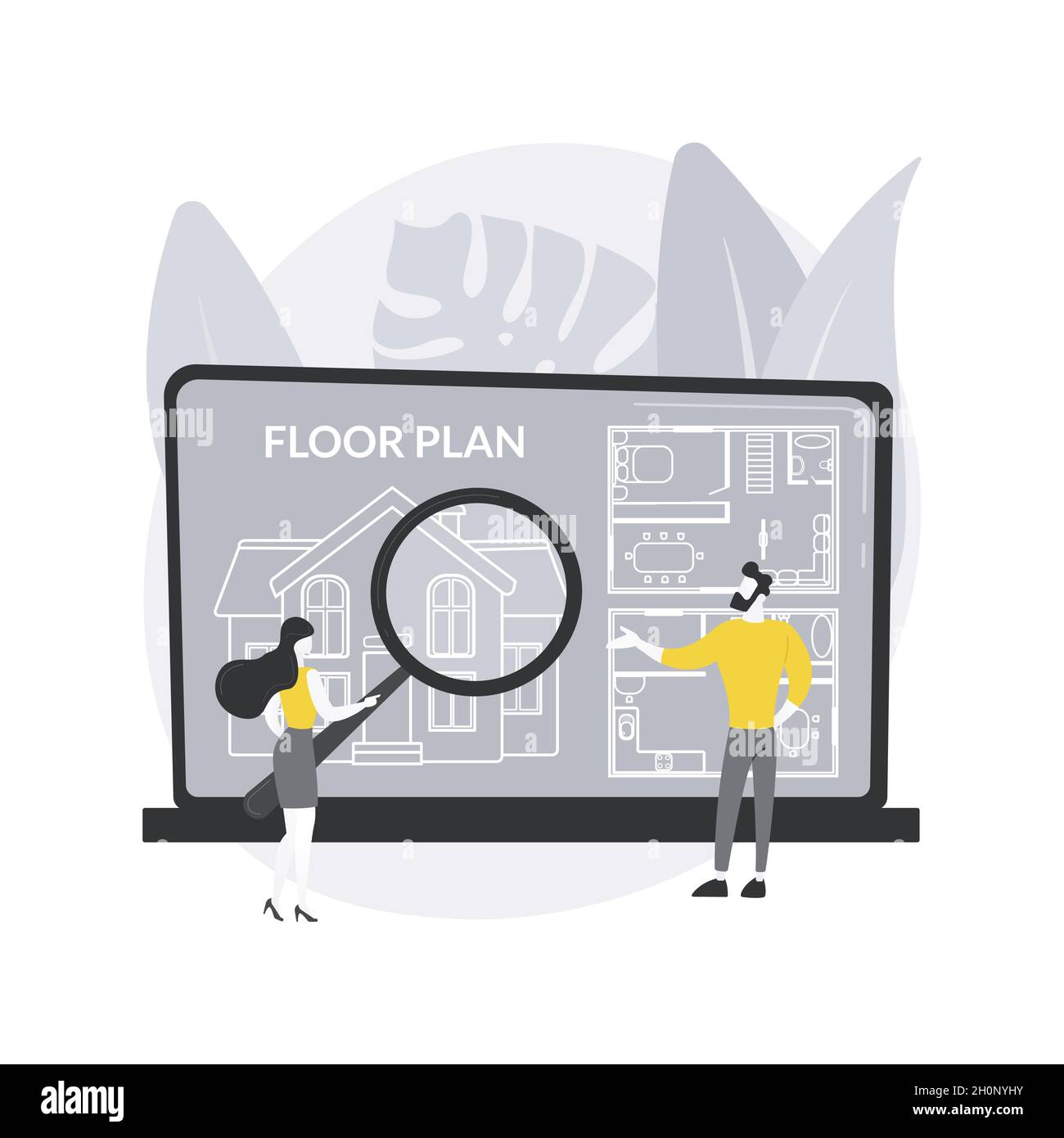 Real estate floor plan abstract concept vector illustration Stock ...