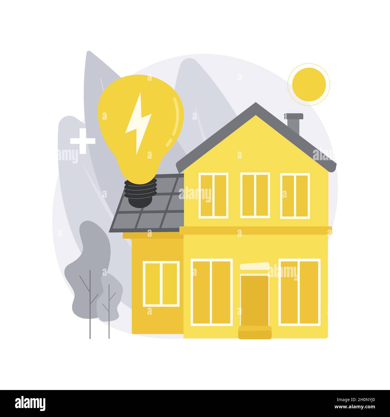Energy-plus house abstract concept vector illustration Stock Vector ...