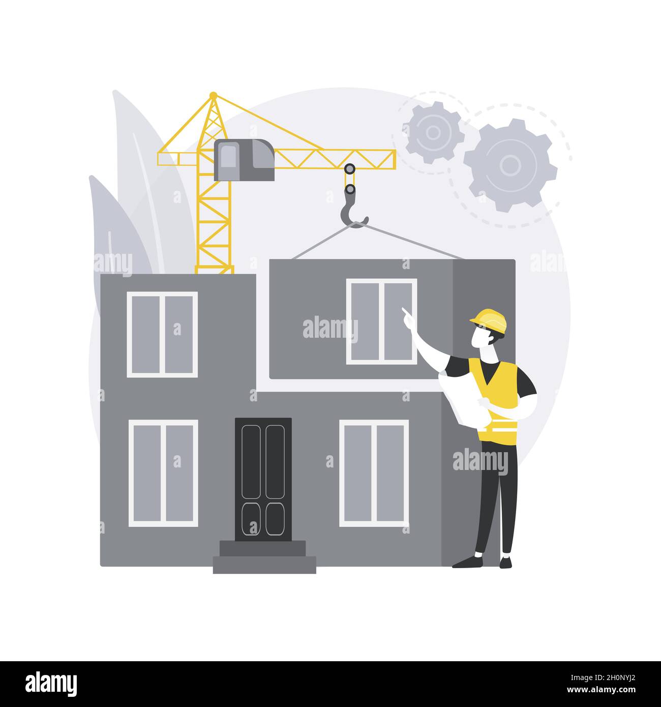 Modular home abstract concept vector illustration Stock Vector Image ...