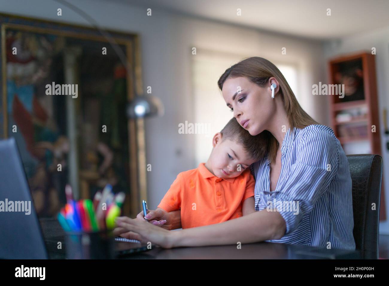 Mother sad son hi-res stock photography and images - Alamy