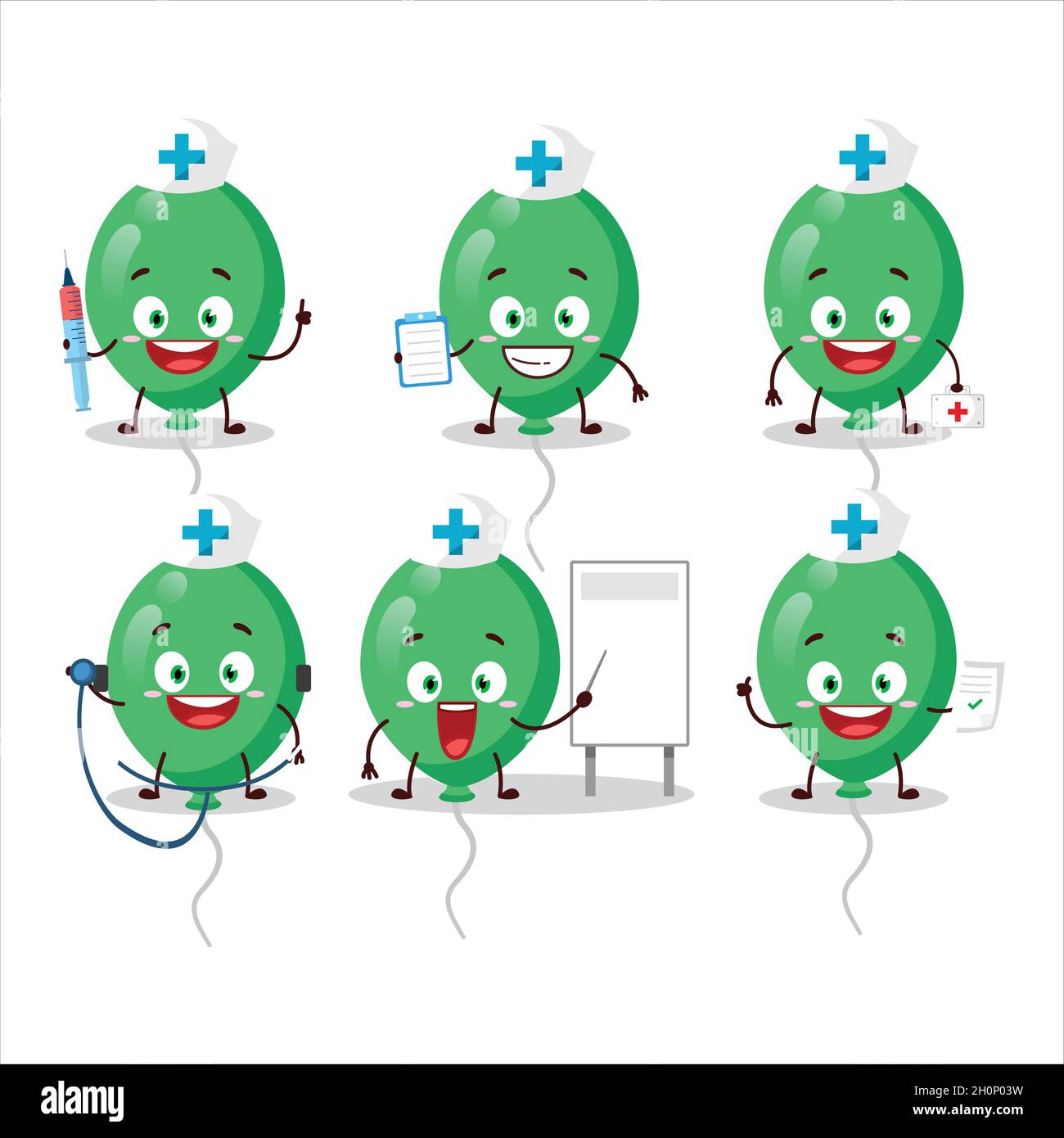 Doctor green balloon cartoon hi-res stock photography and images - Alamy