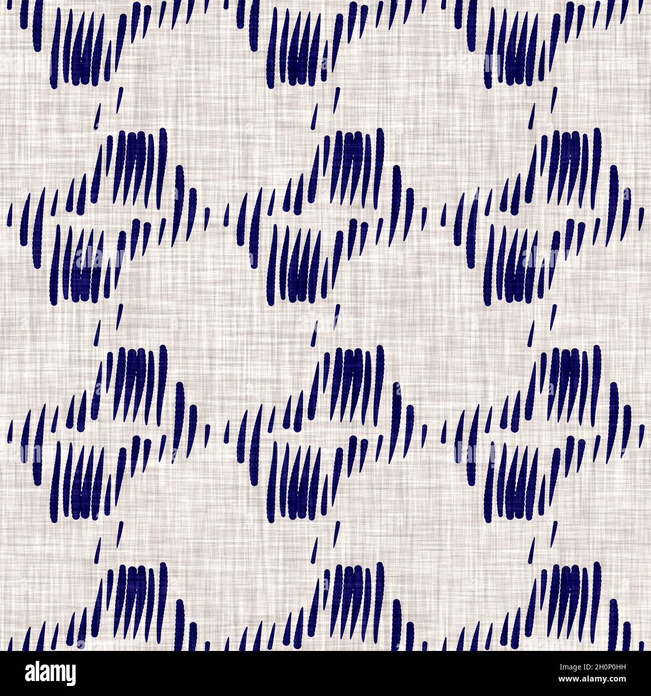 Seamless indigo washed stripe texture. Blue woven boro linen cotton ...