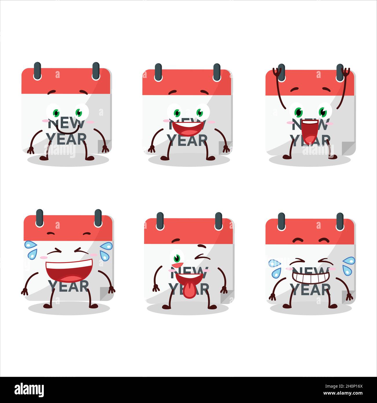 Cartoon character of new year calendar with smile expression. Vector ...