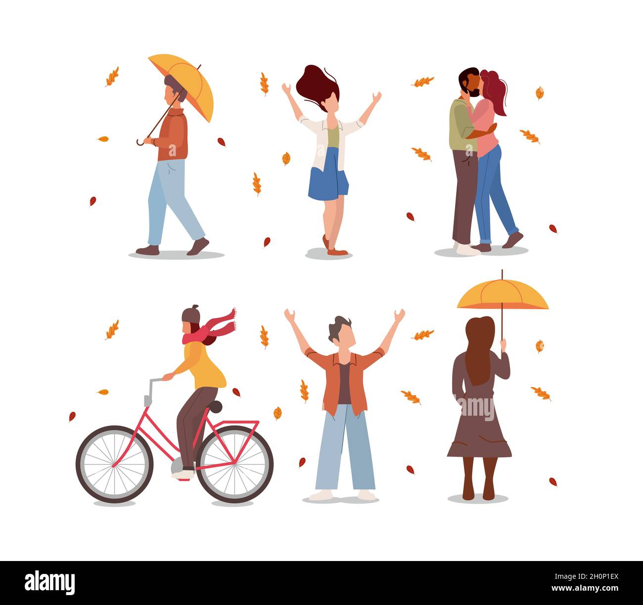 Thanksgiving autumn set vector Cut Out Stock Images & Pictures - Alamy