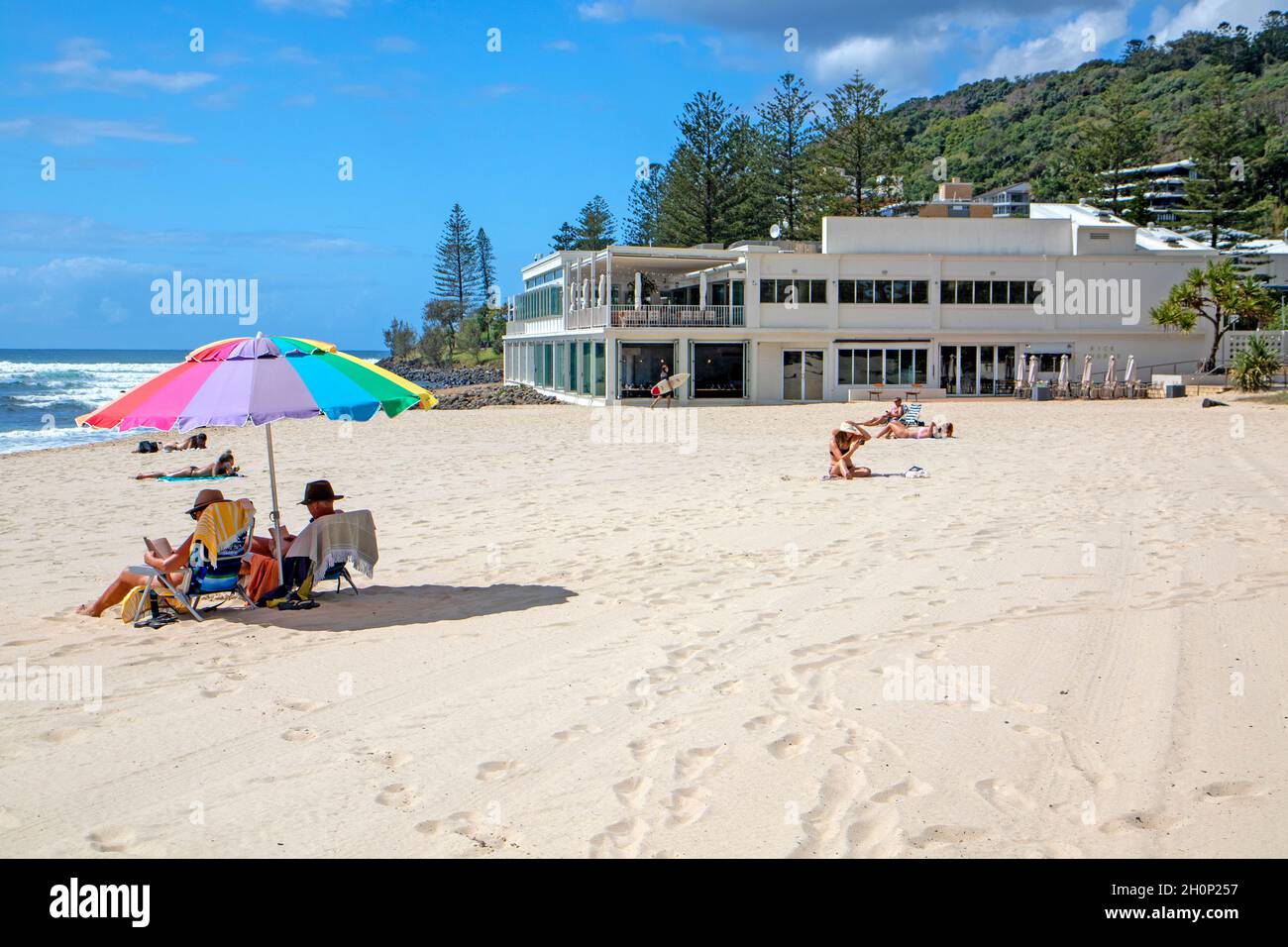 Beach life at Burleigh Heads Stock Photo - Alamy