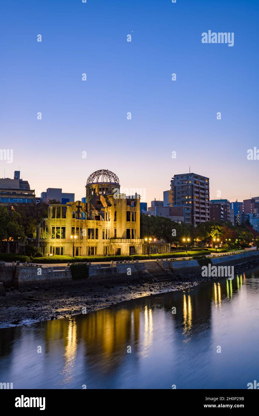Beautiful light up of Hiroshima, Japan World Heritage Site Atomic Bomb ...