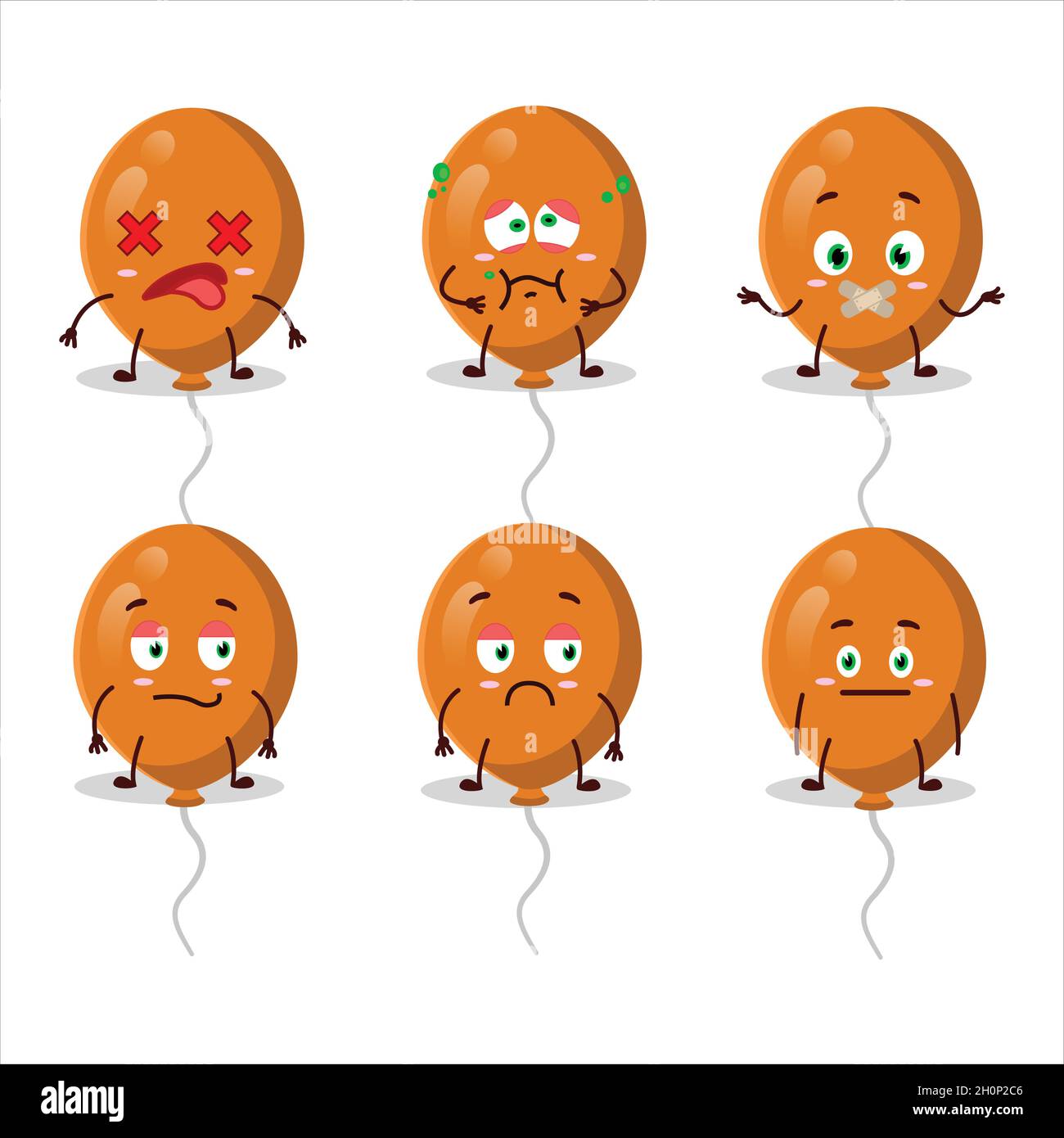 Orange balloons cartoon character with nope expression. Vector ...