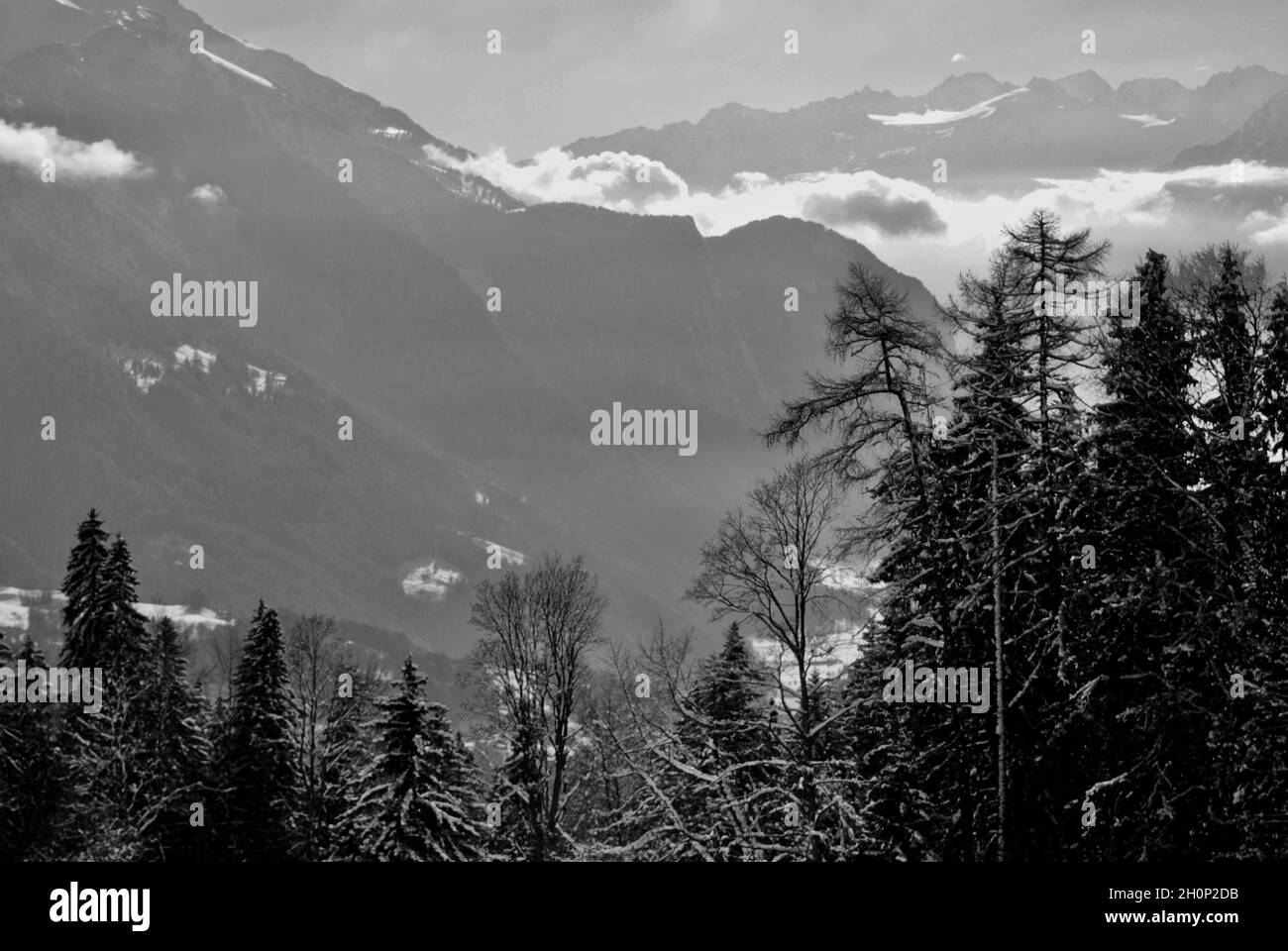 Living in the alps Black and White Stock Photos & Images - Alamy