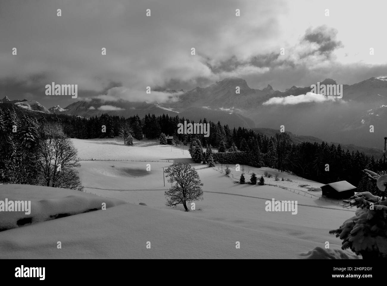 Living in the alps Black and White Stock Photos & Images - Alamy