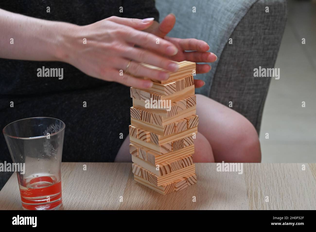 Jumbling tower with clipping path close-up Stock Photo - Alamy