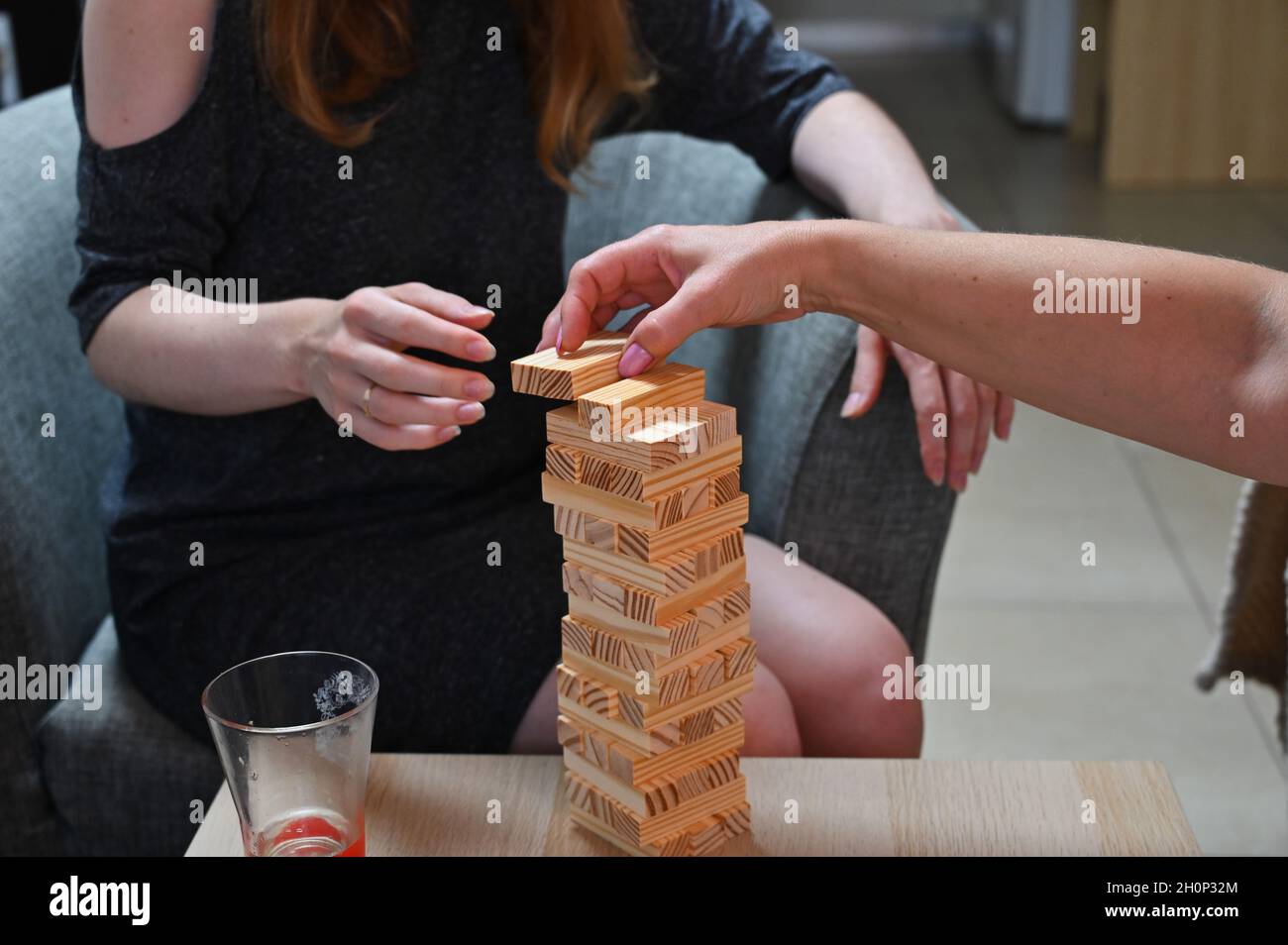 Jumbling tower with clipping path close-up Stock Photo - Alamy