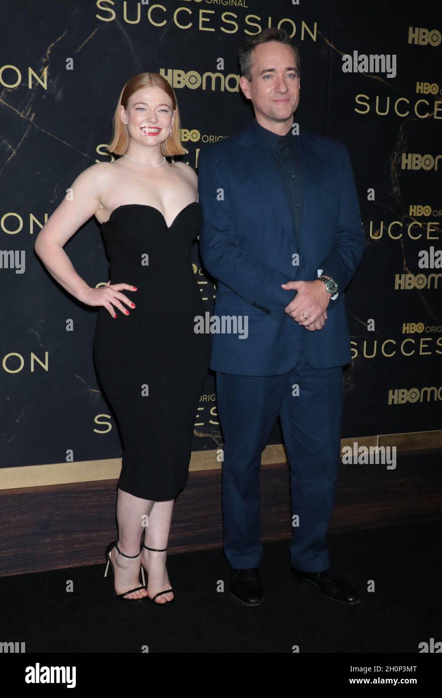 October 12, 2021. Sarah Snook, Matthew Macfadyen attend HBO's ...