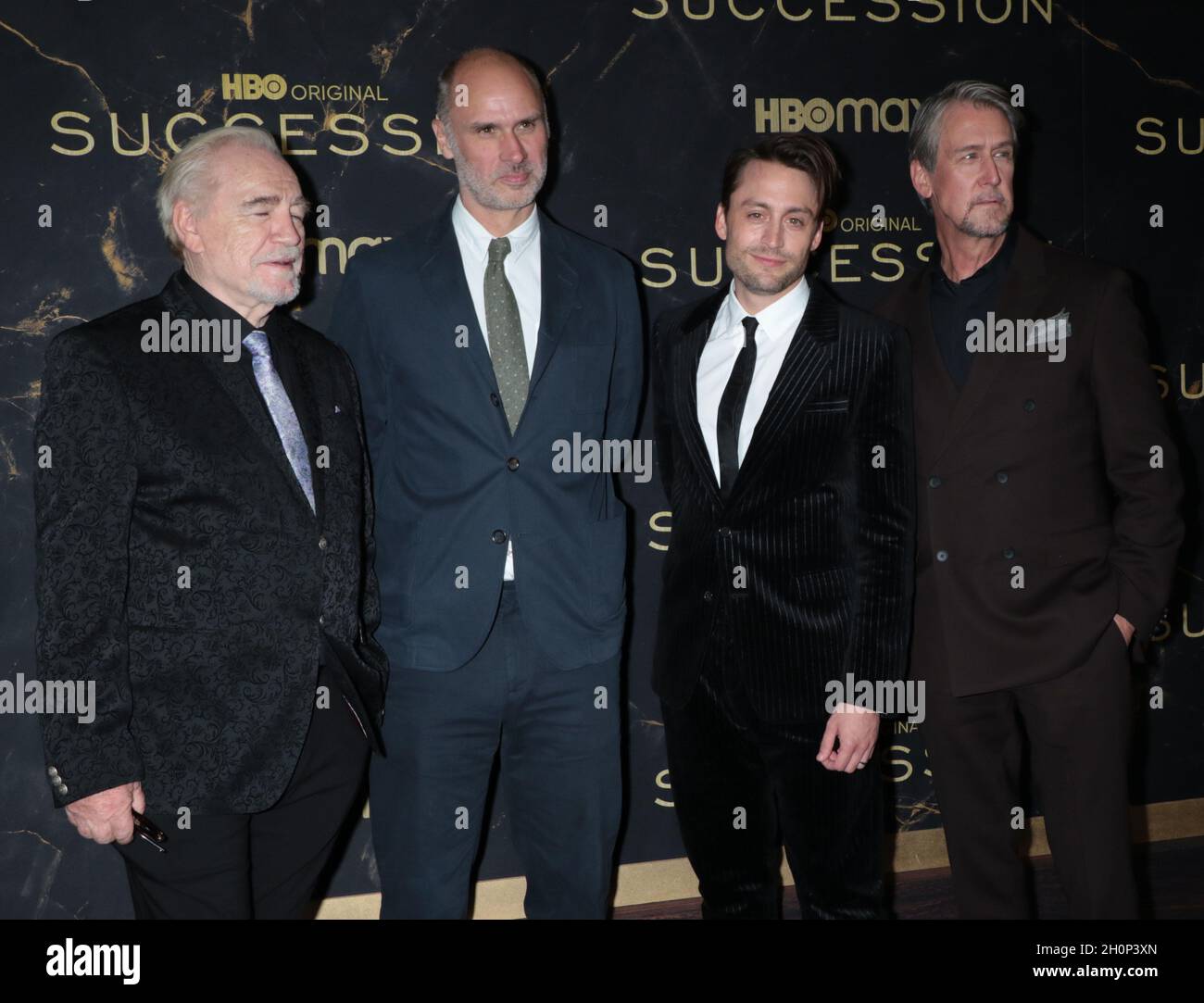 October 12, 2021.Brian Cox, Jesse Armstrong, Kieran Culkin, Alan Ruck ...