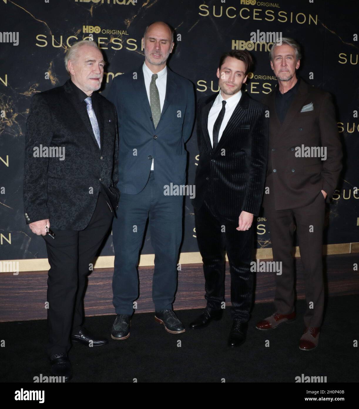 October 12, 2021.Brian Cox, Jesse Armstrong, Kieran Culkin, Alan Ruck ...