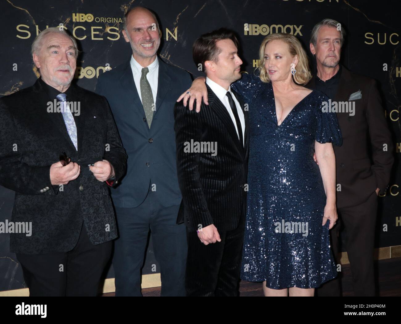 October 12, 2021.Brian Cox, Jesse Armstrong, Kieran Culkin, J. Smith ...