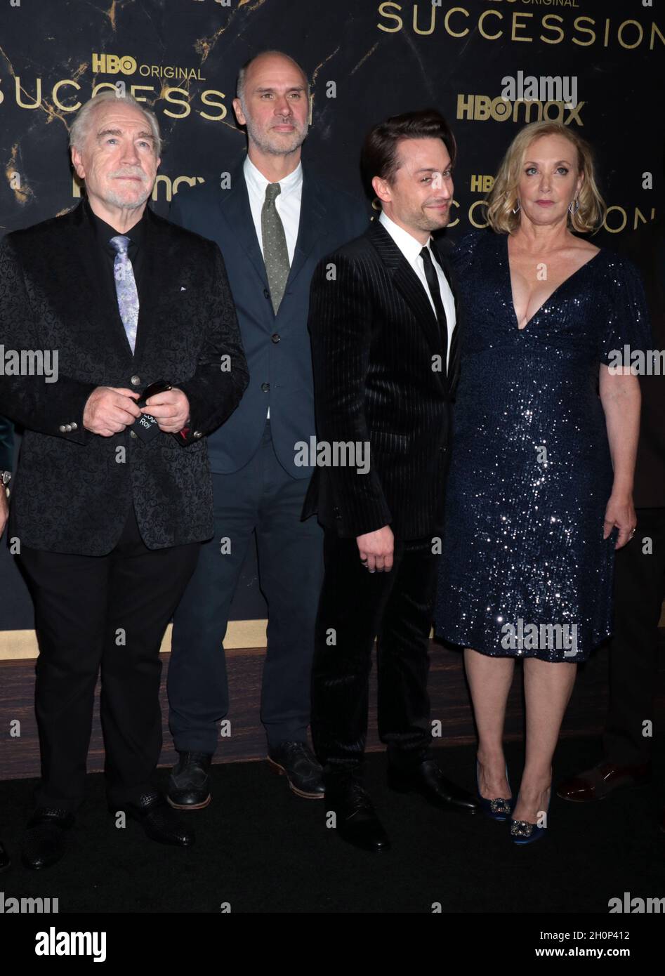 October 12, 2021. Brian Cox, Jesse Armstrong, Kieran Culkin, J. Smith ...