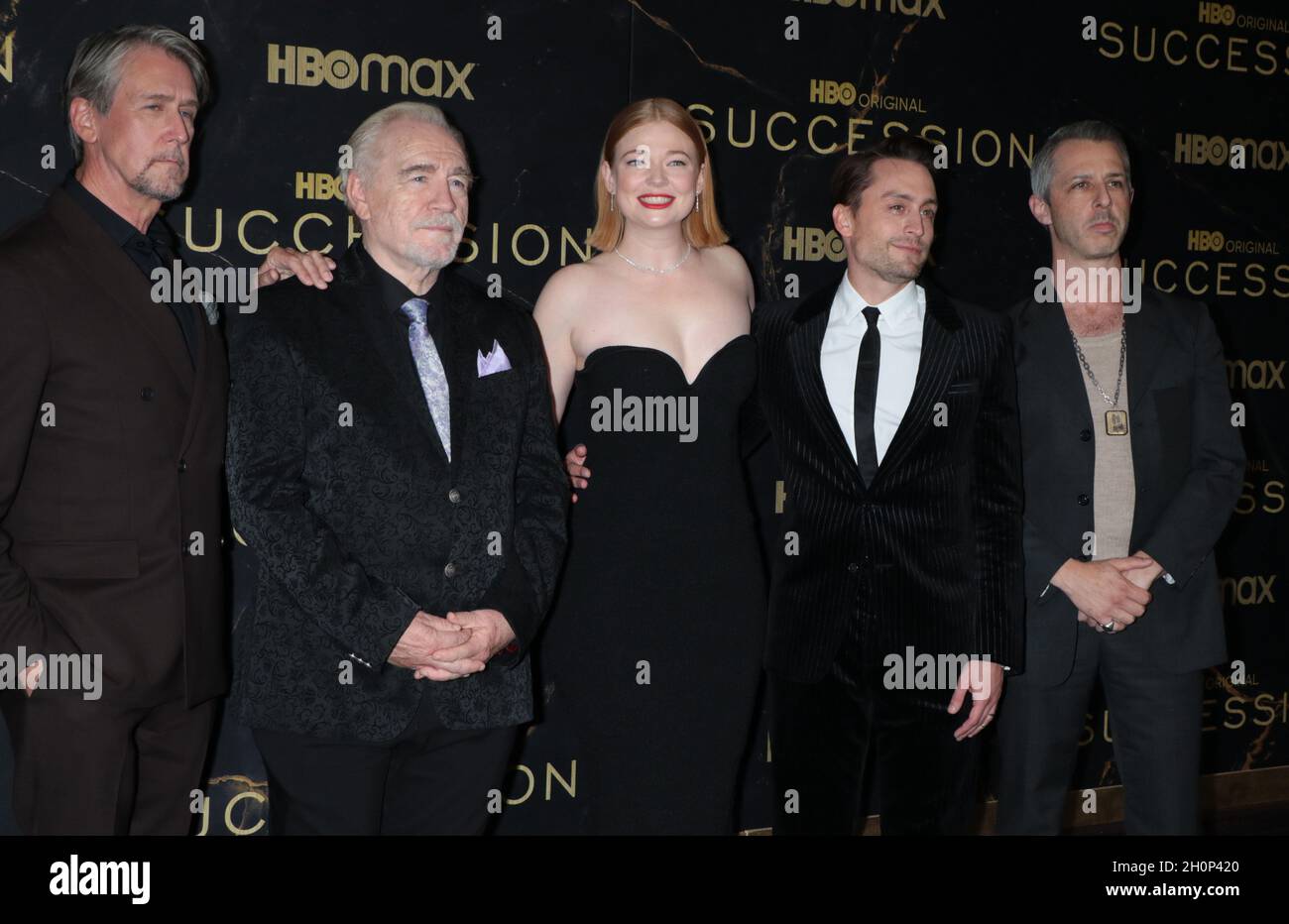 October 12, 2021.Alan Ruck, Brian Cox, Sarah Snook, Kieran Culkin ...