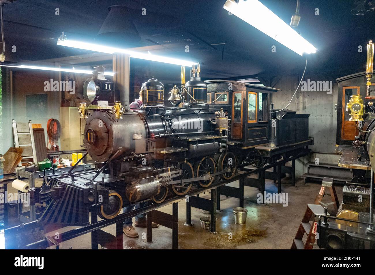 Locomotive shed at the Redwood Valley Railroad, a functioning small ...